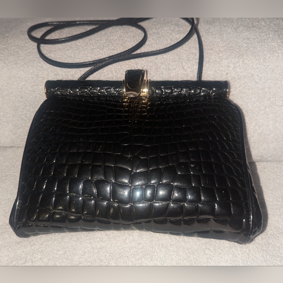 Susan Gail | Bags | Vintage Susan Gail Black Patent Leather Croc ...